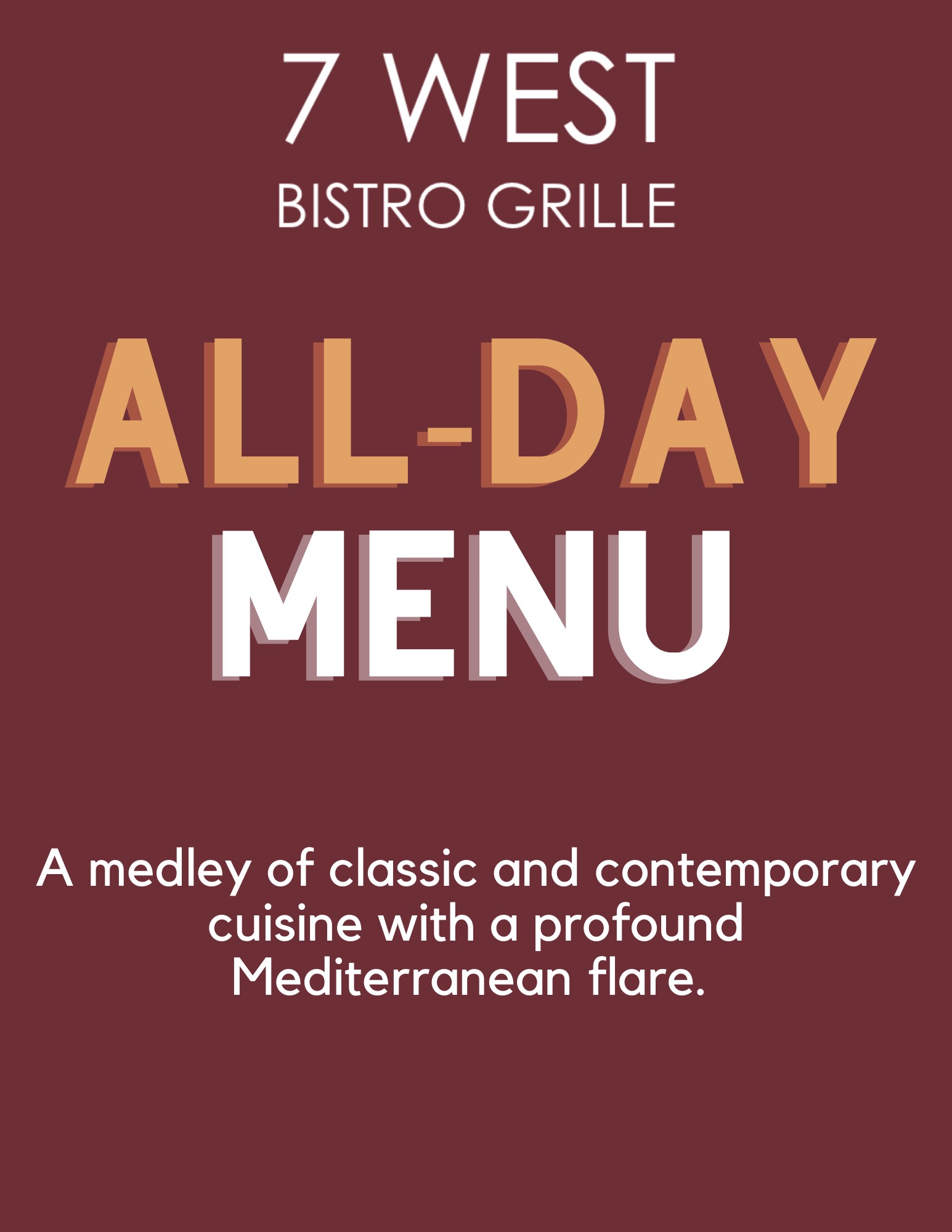 7 West Menu | 7 West Bistro