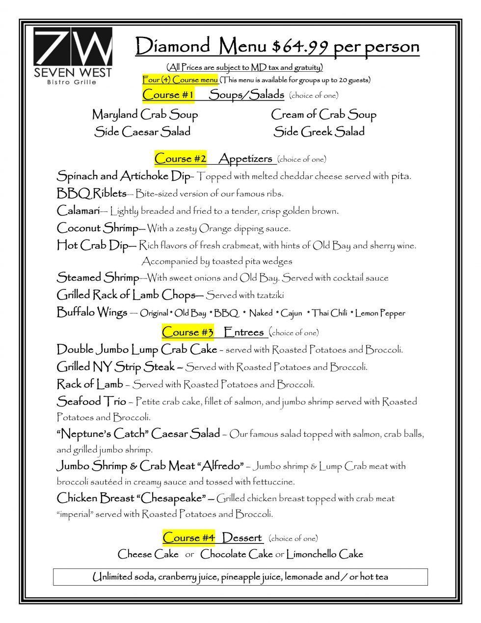 Private Dining | 7 West Bistro