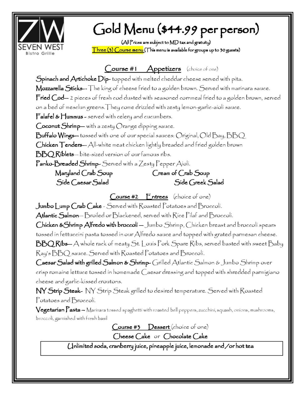 Private Dining | 7 West Bistro