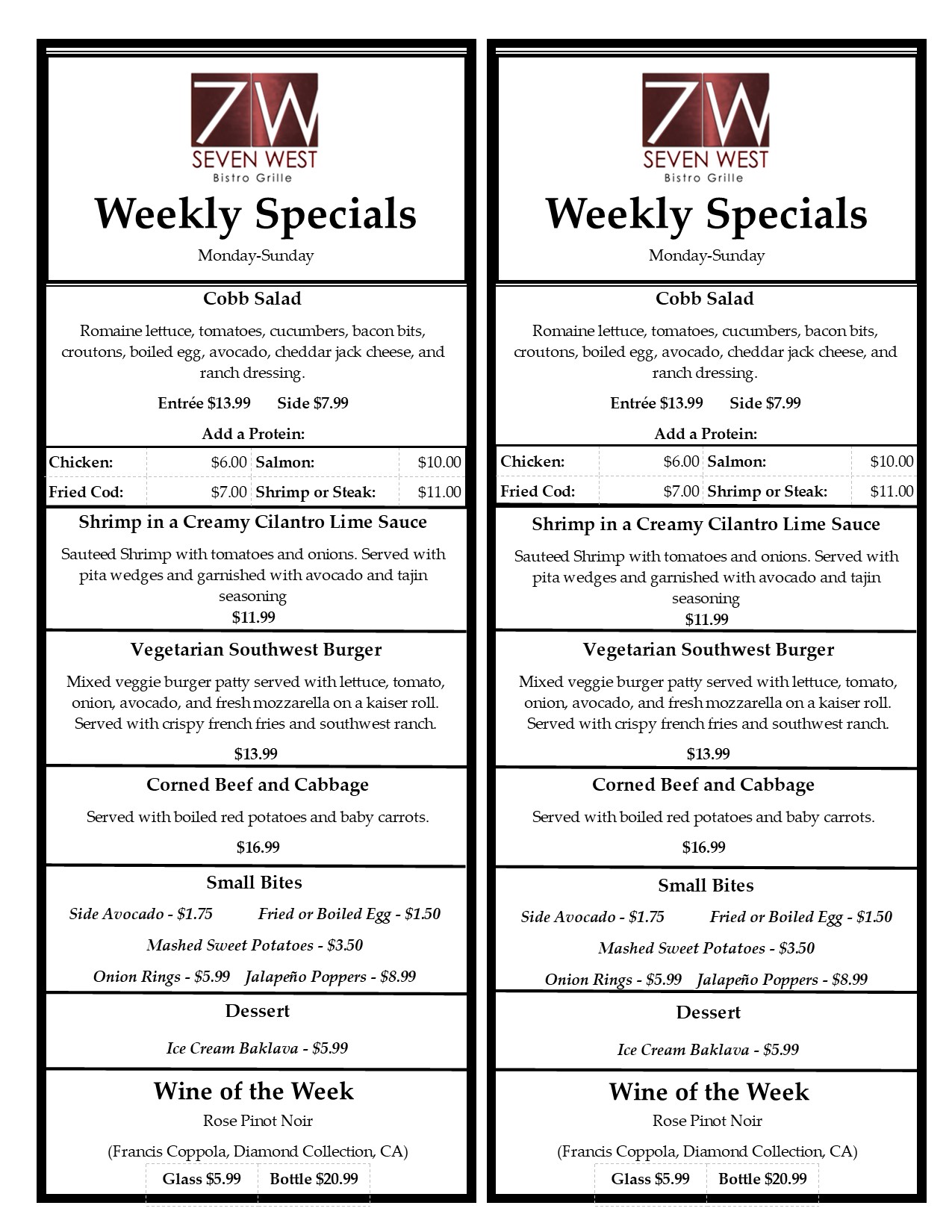 Business Events | 7 West Bistro