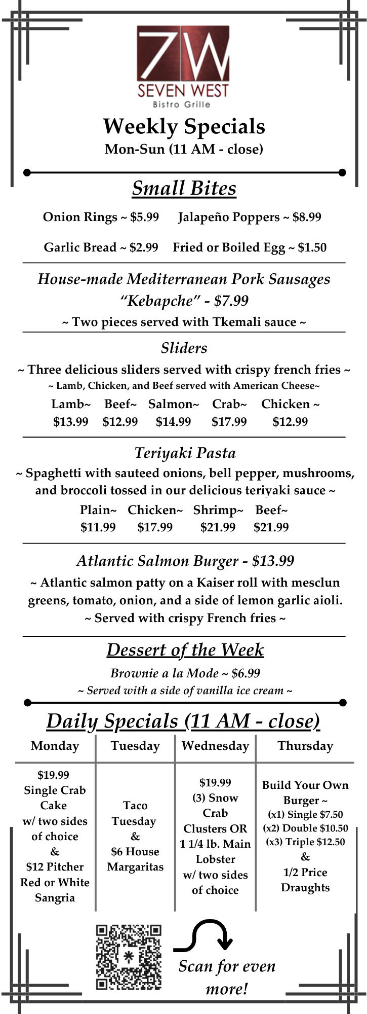 Private Dining | 7 West Bistro