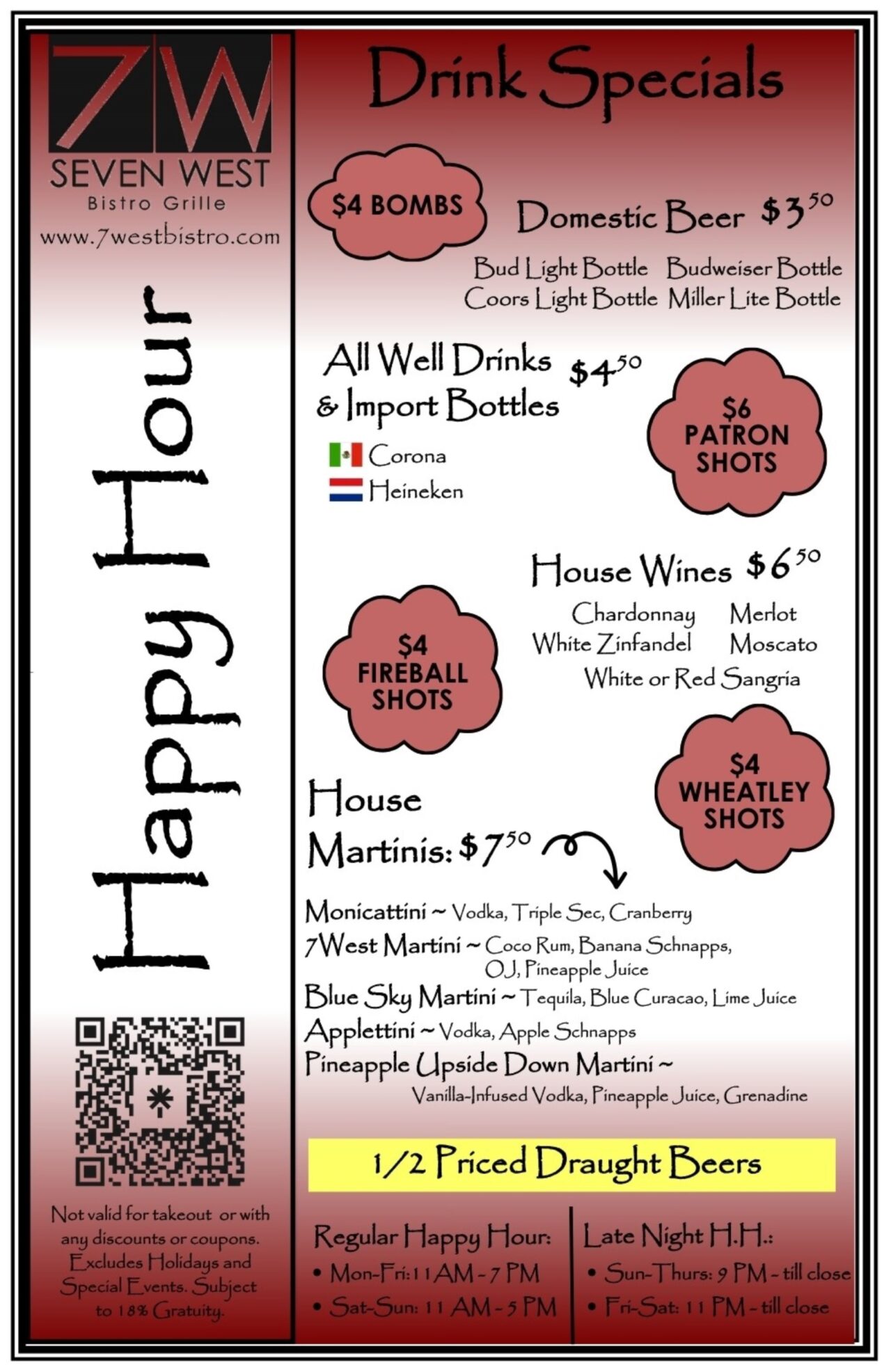 Happy Hour | 7 West Bistro