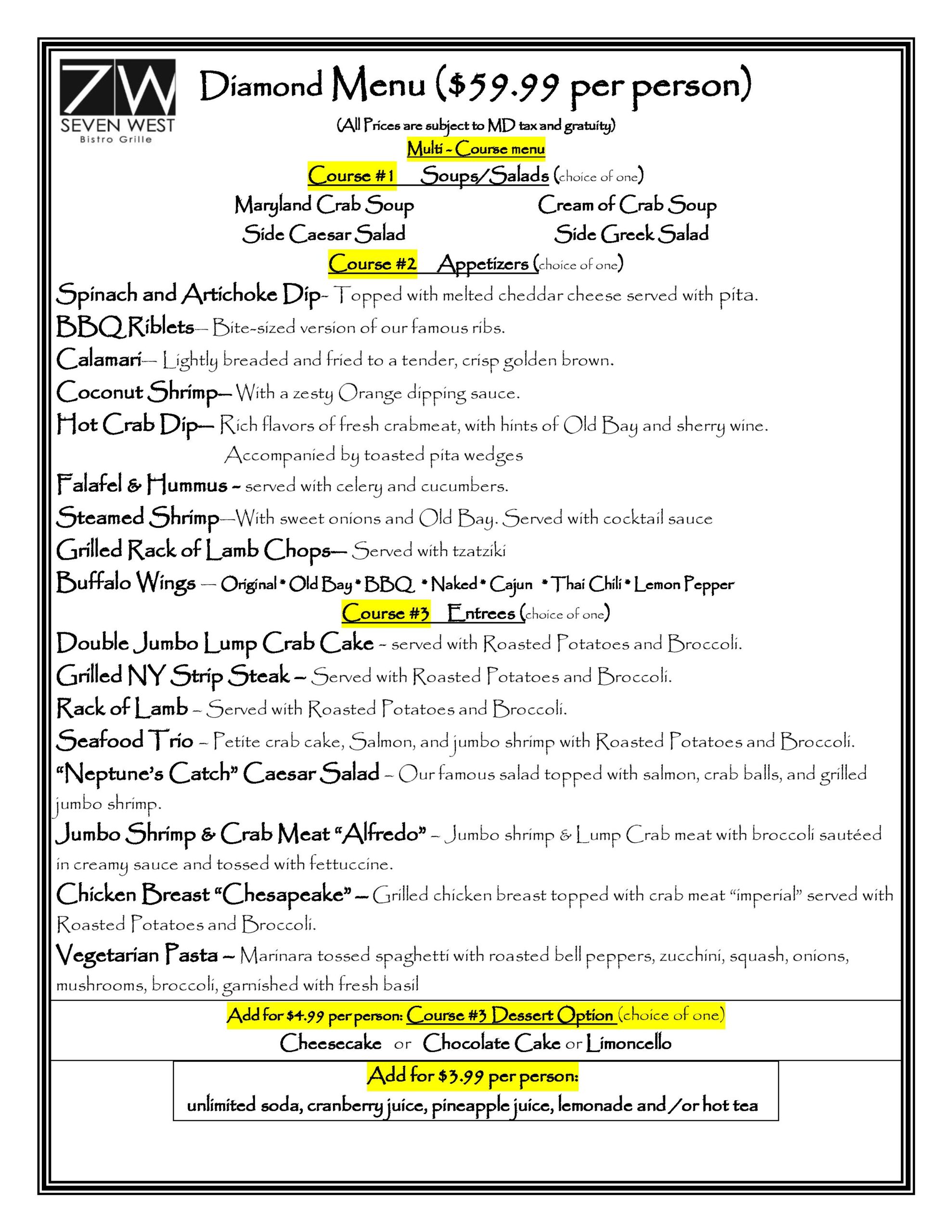 Private Dining | 7 West Bistro