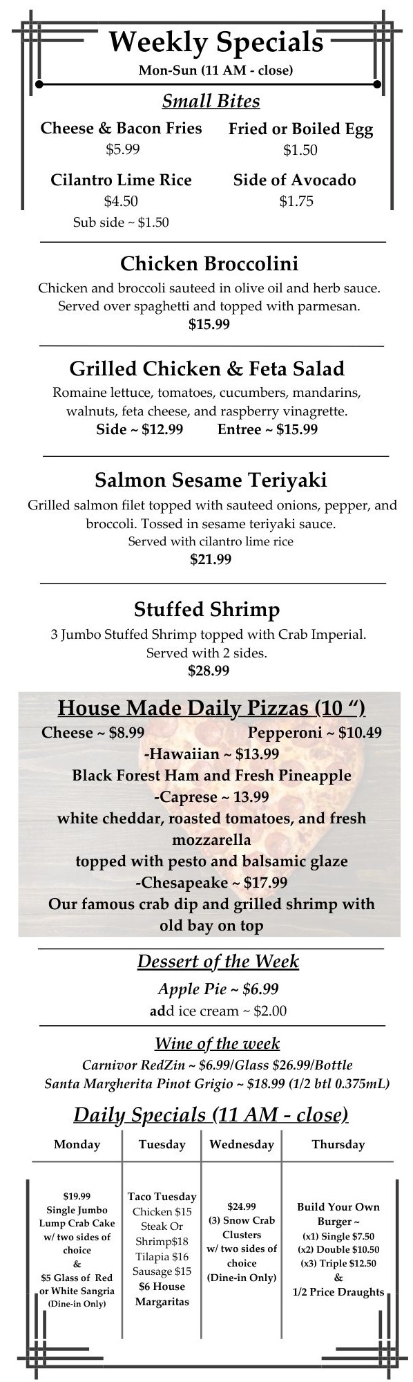 Fall Drink Specials | 7 West Bistro