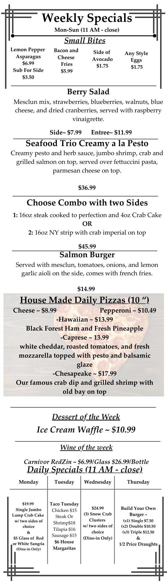 Lunch, Dinner, Brunch, Kids, Happy Hour Drinks | 7 West Bistro Grille